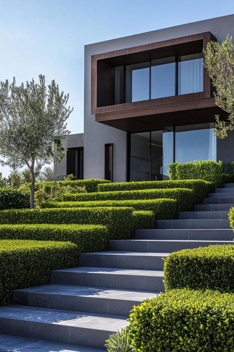 40 Modern Garden Ideas with Bushes in Front of House