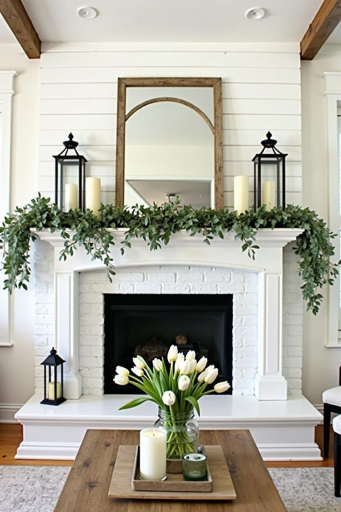34 Fresh Spring Mantel Decorating Ideas to Brighten Your Home
