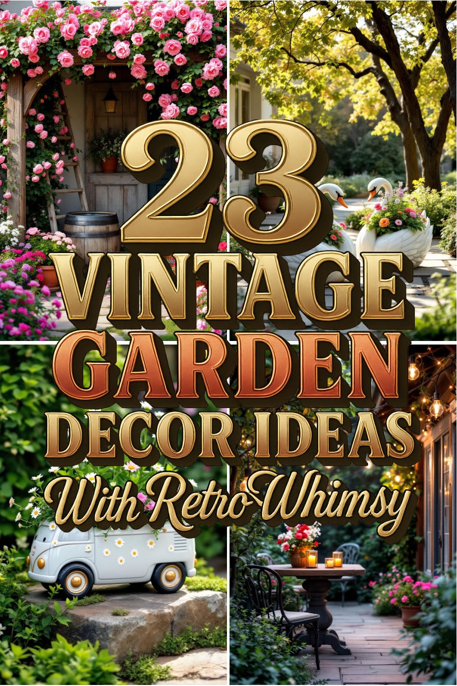 23 Vintage Garden Decor Ideas With Retro Whimsy