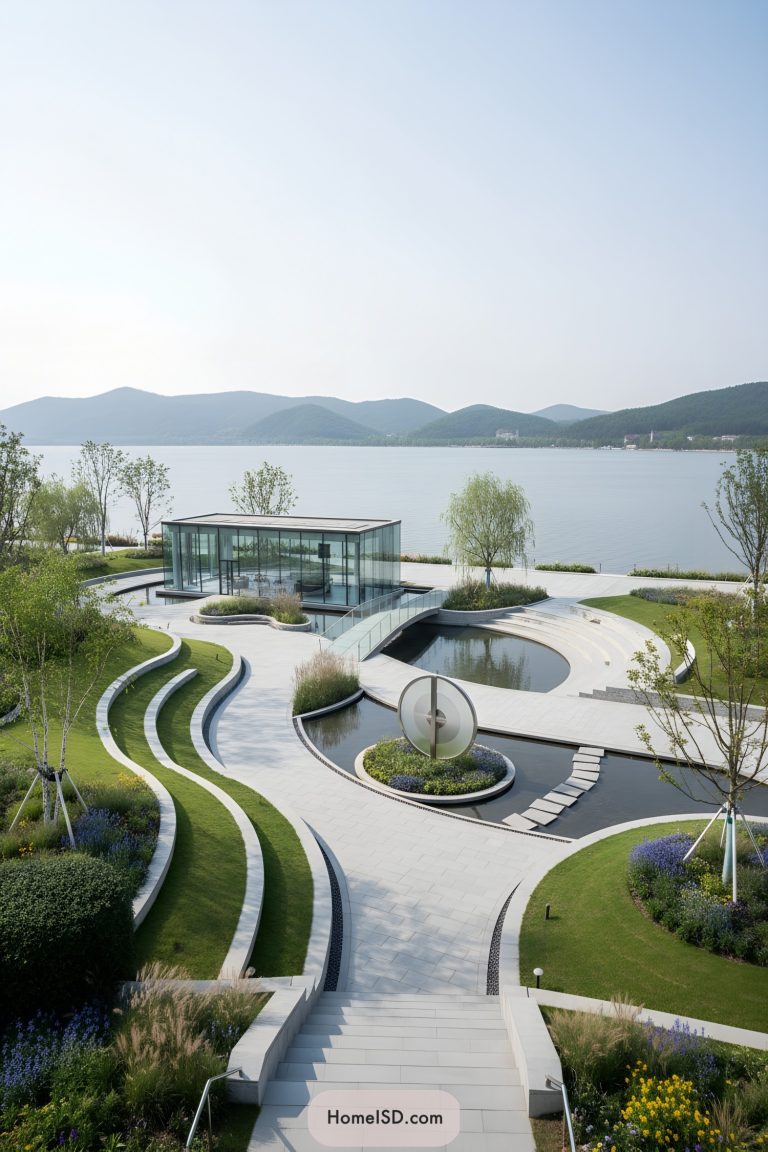 25 Lakeside Landscape Designs for Blue-Green Balance