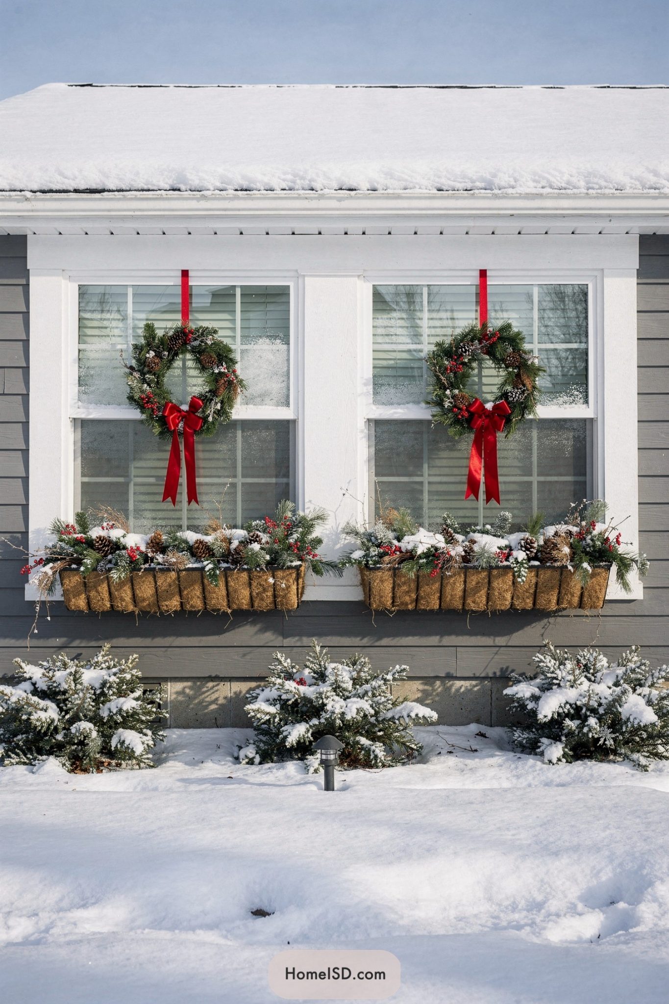 22 Charming Christmas Outdoor Window Wreaths to Put Your House into ...