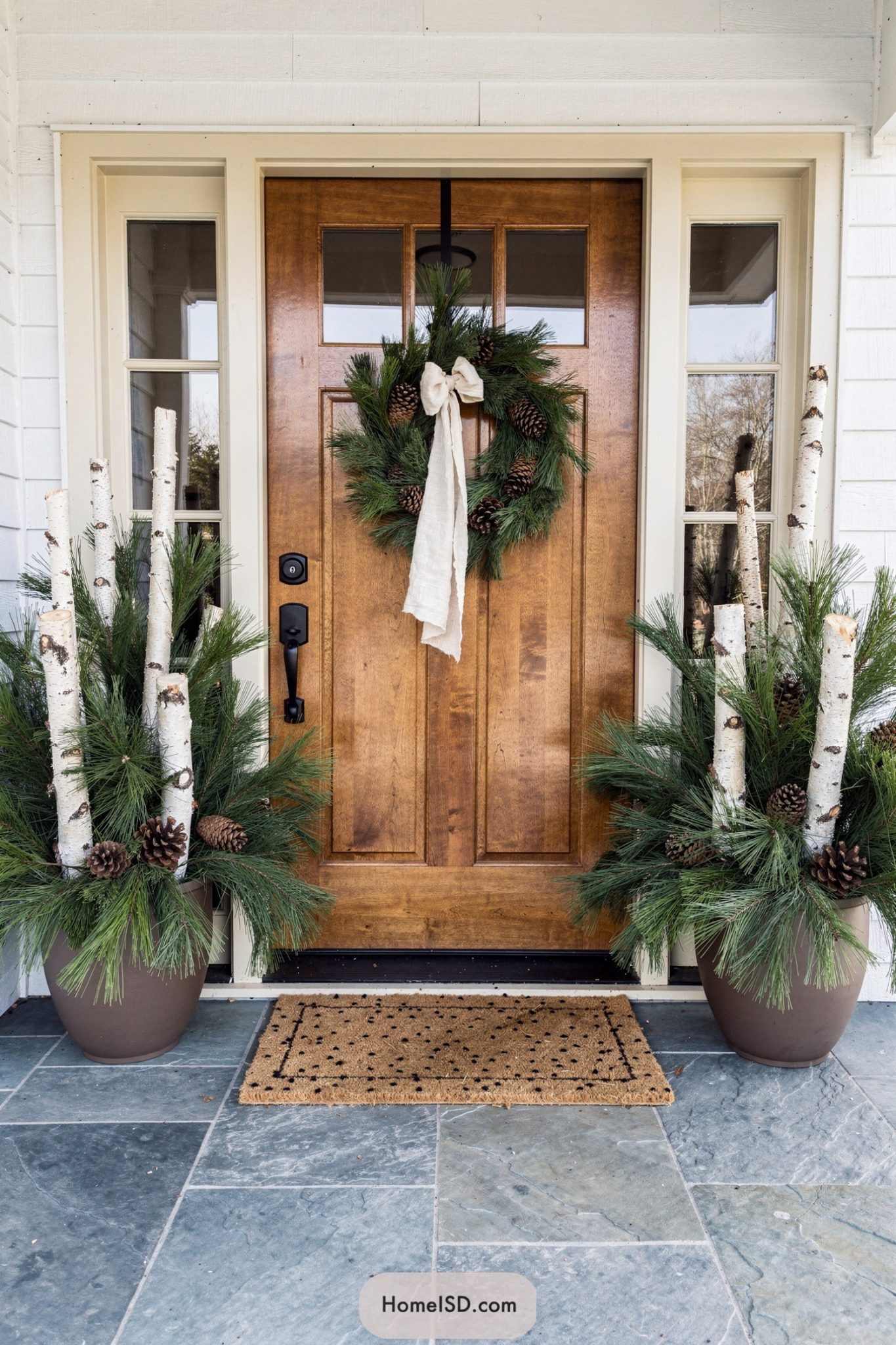 25 Cozy Front Porches with Winter Planters to Brighten Your Season