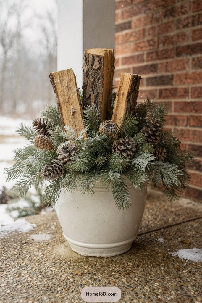 25 Cozy Front Porches with Winter Planters to Brighten Your Season