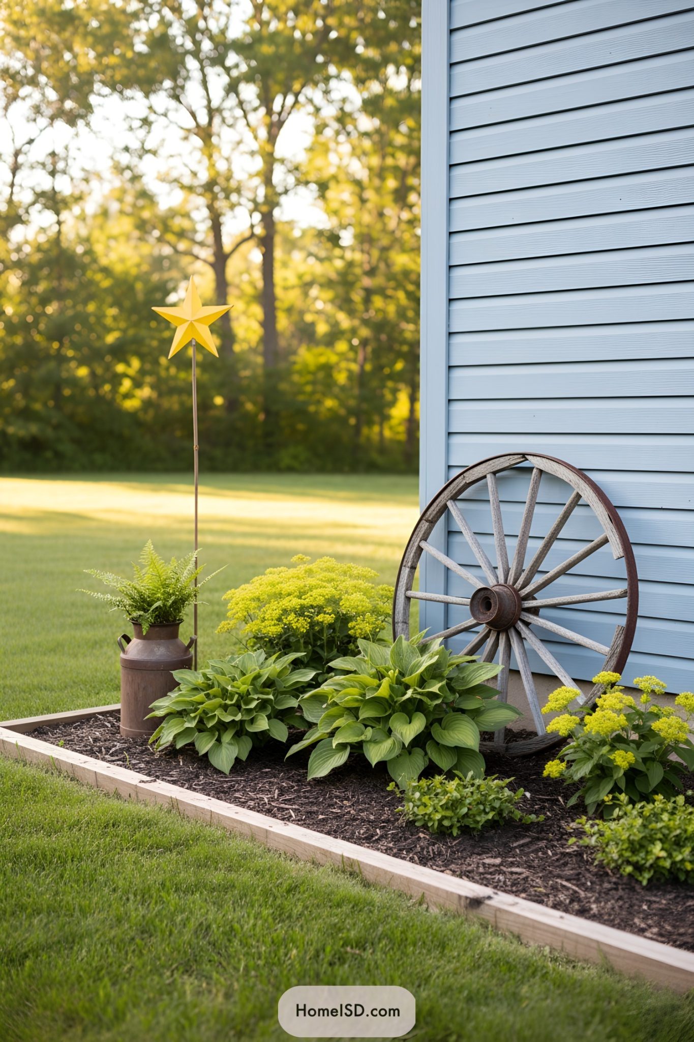 24 Cute Wagon Wheel Garden Decor Ideas